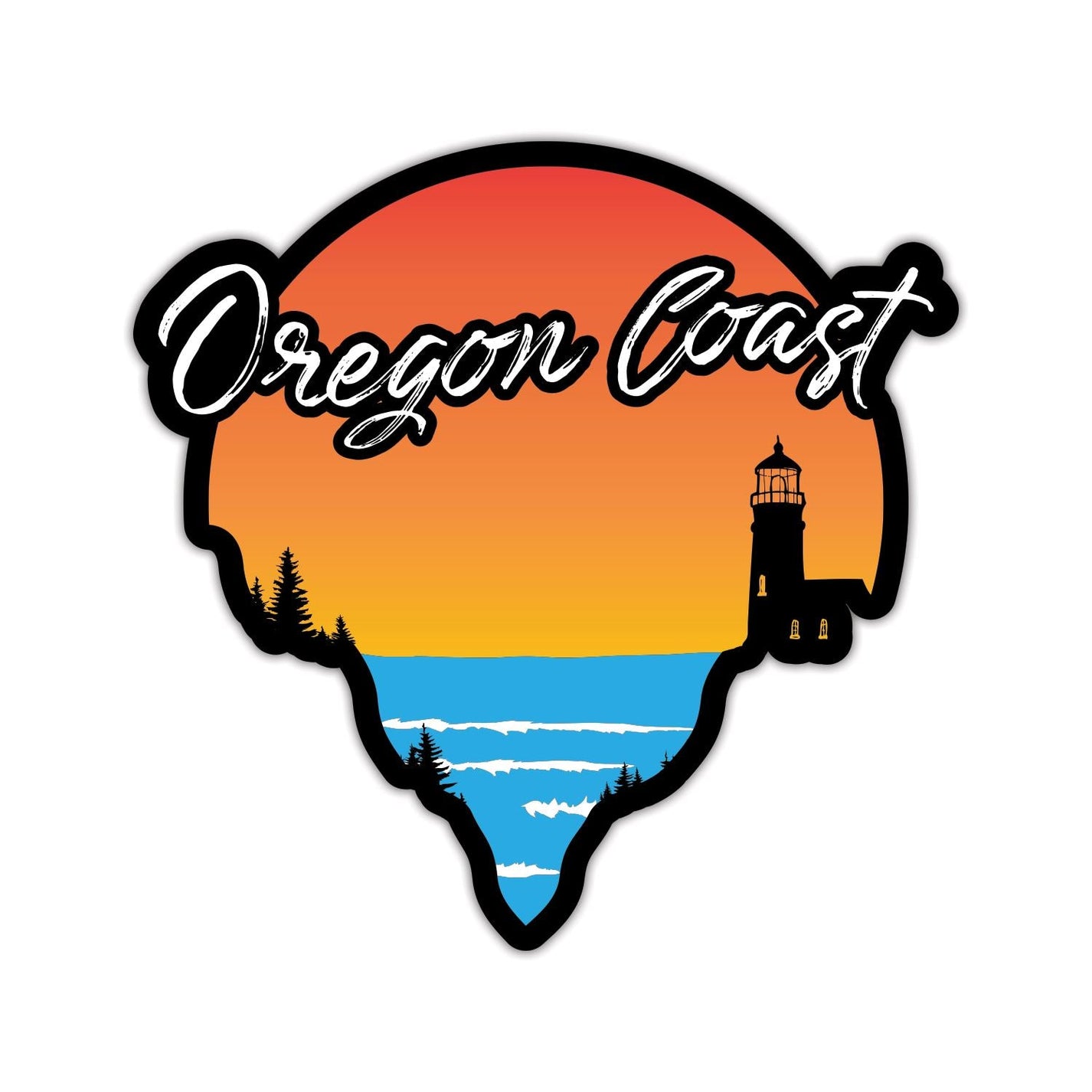 Oregon Coast Sunset | Sticker – Little Bay Root