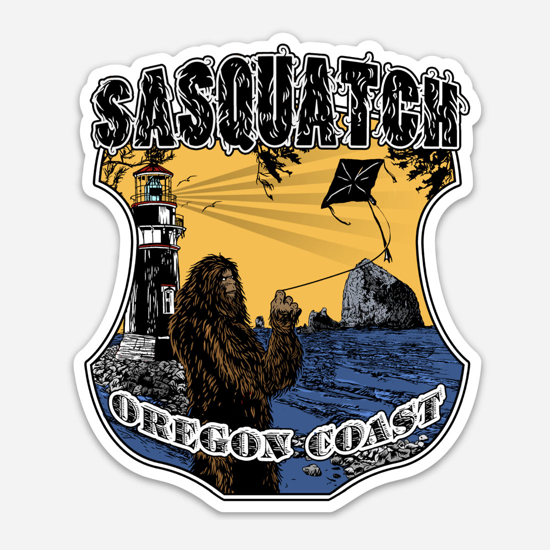 Oregon Sasquatch Coast Bigfoot | Vinyl Sticker – Little Bay Root