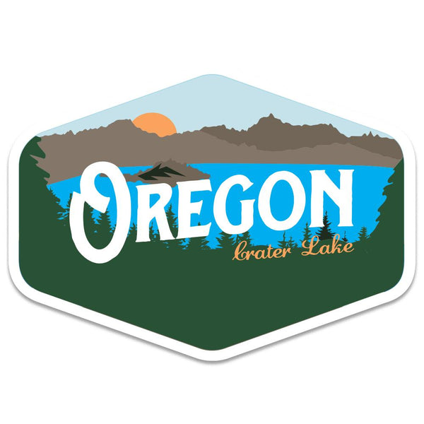 Oregon Crater Lake Vintage | Vinyl Sticker | Little Bay Root
